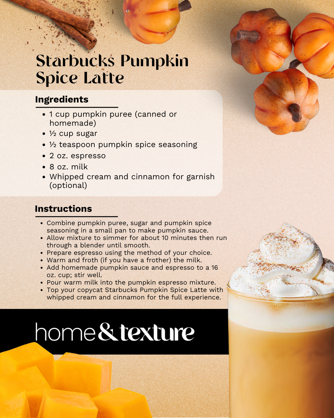 How to Make a Starbucks Pumpkin Spice Latte at Home