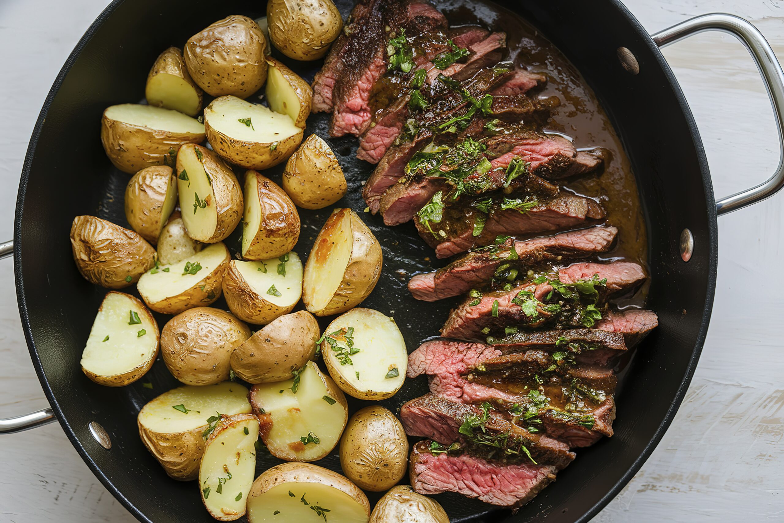 Make This TikTok-Famous Garlic Butter Steak and Potatoes Skillet - Home ...