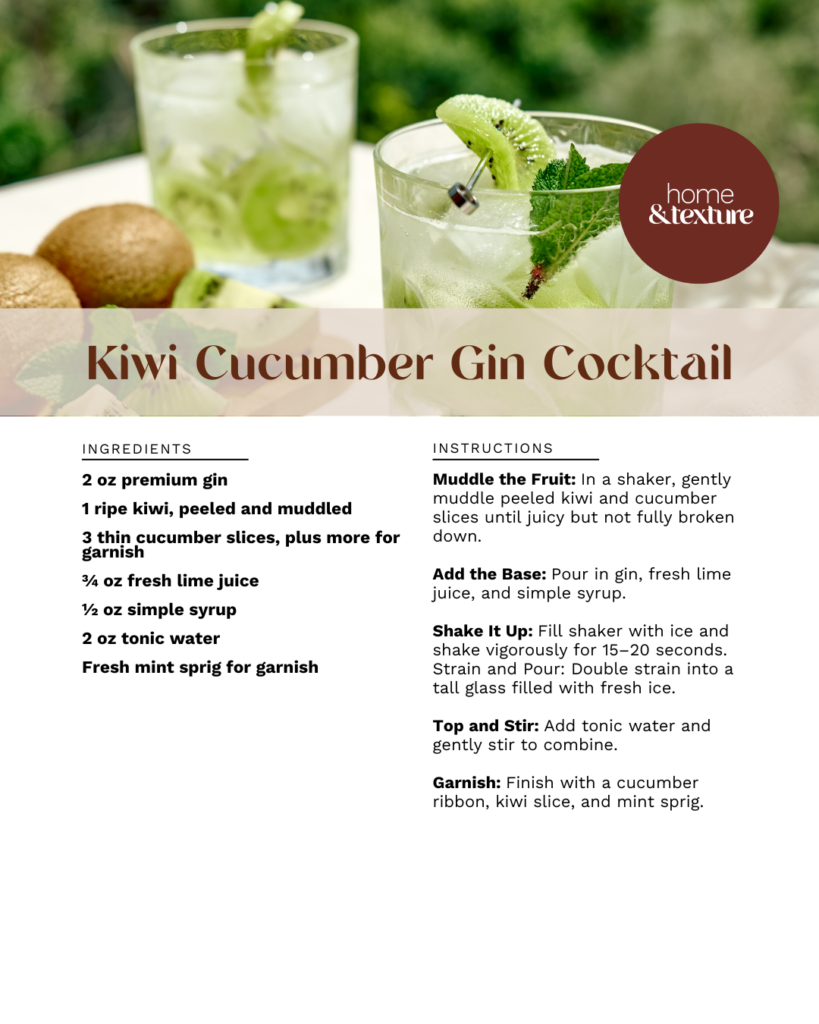Meet Your New Favorite Drink: The Kiwi Cucumber Gin Cocktail - Home ...
